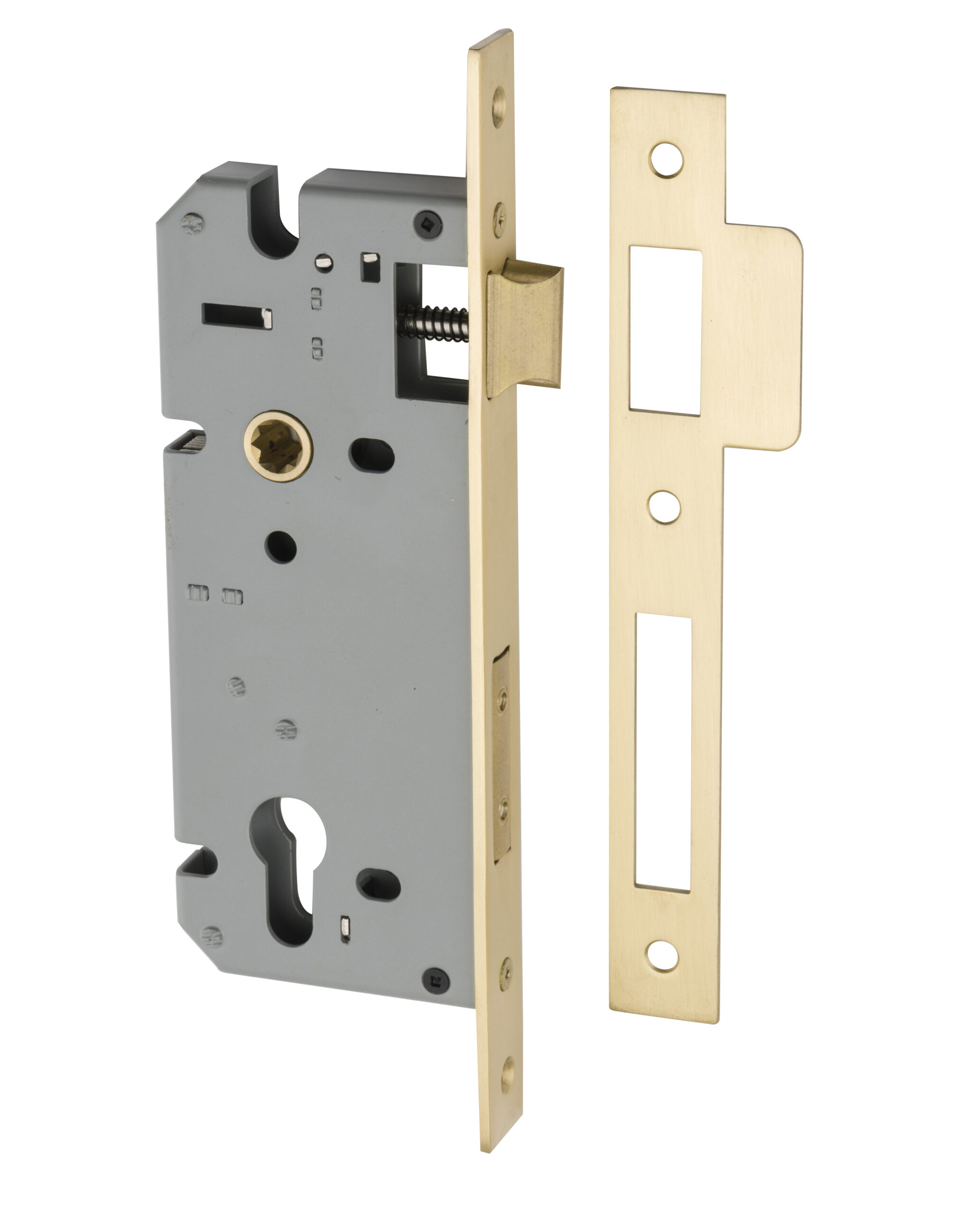 85mm Euro Mortice Locks - 45mm Backset - Brushed Gold PVD - Iver