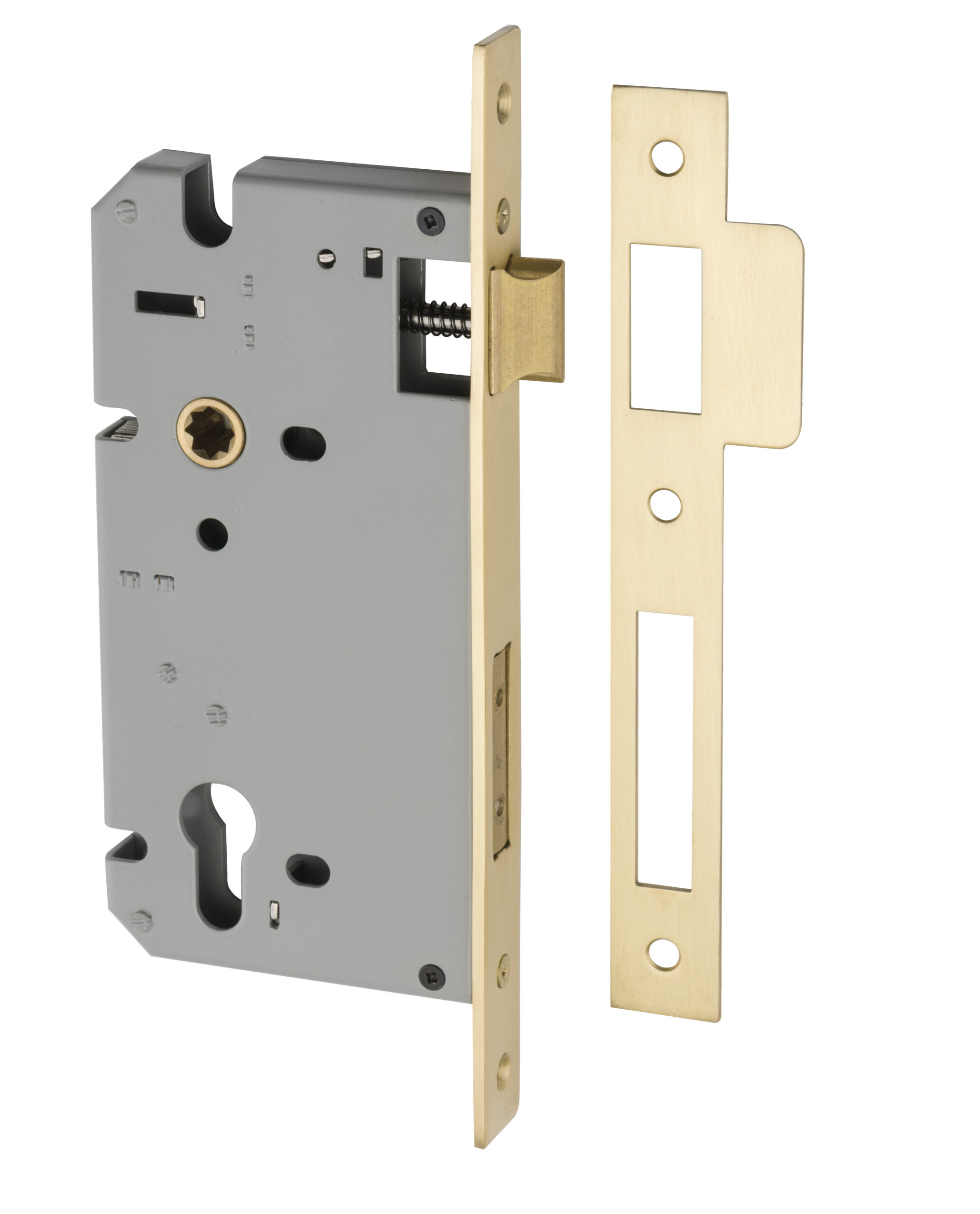 85mm Euro Mortice Locks - 60mm Backset - Brushed Gold PVD - Iver