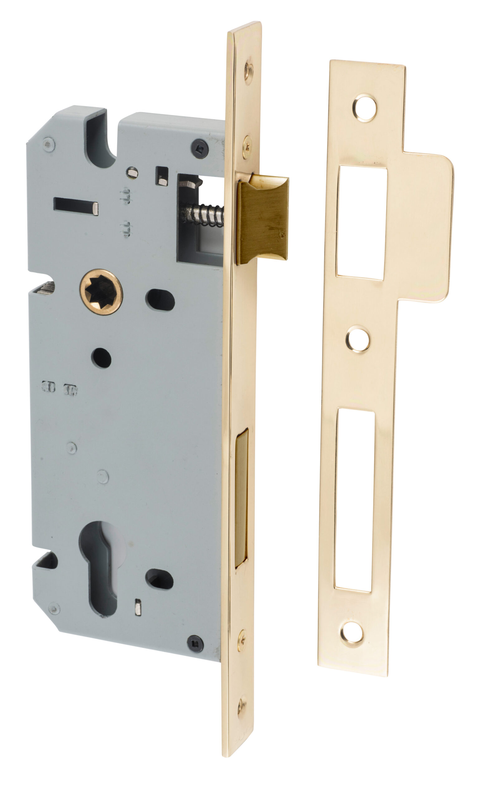85mm Euro Mortice Locks - 45mm Backset - Polished Brass - Iver