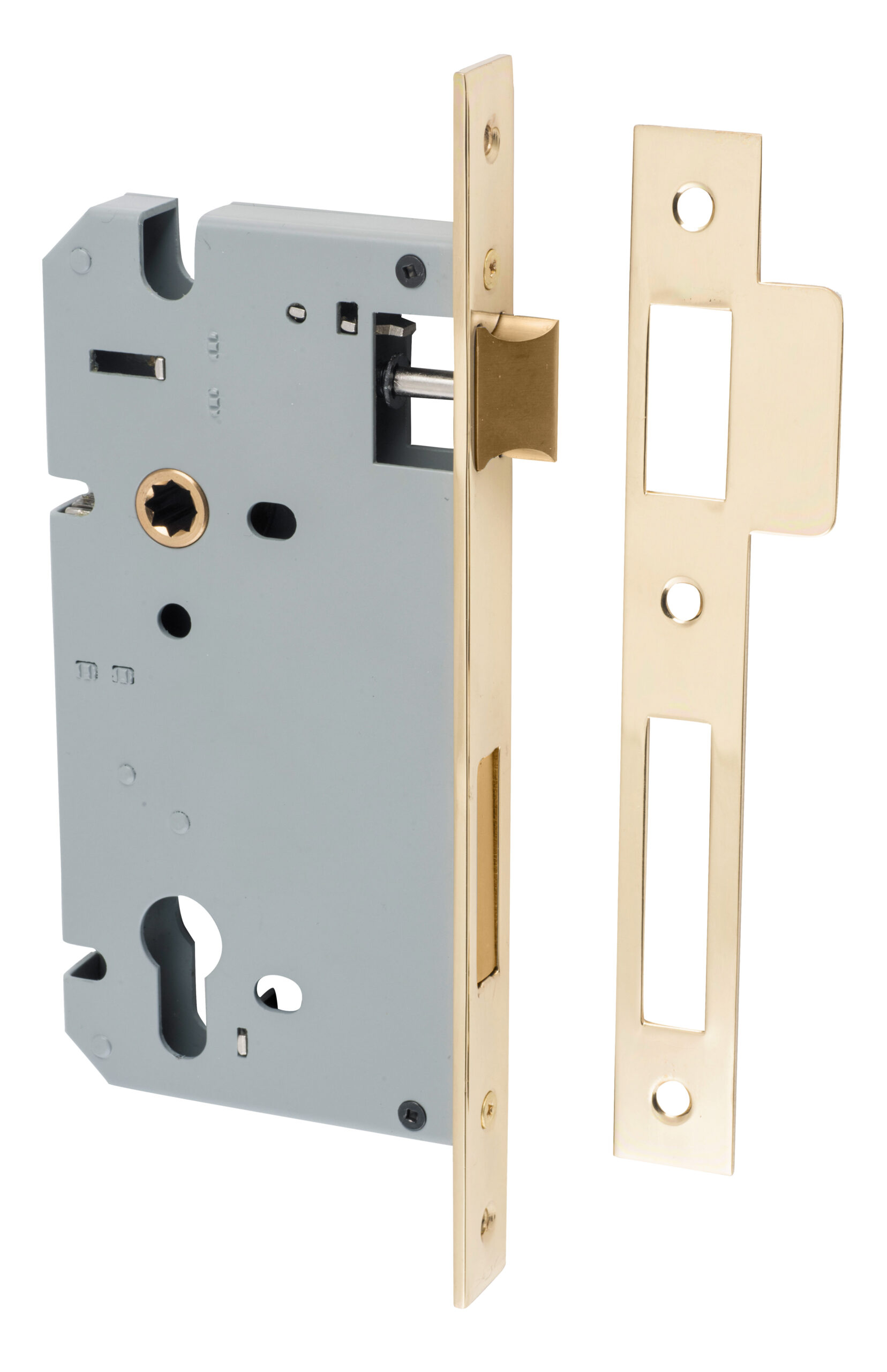 85mm Euro Mortice Locks - 60mm Backset - Polished Brass - Iver
