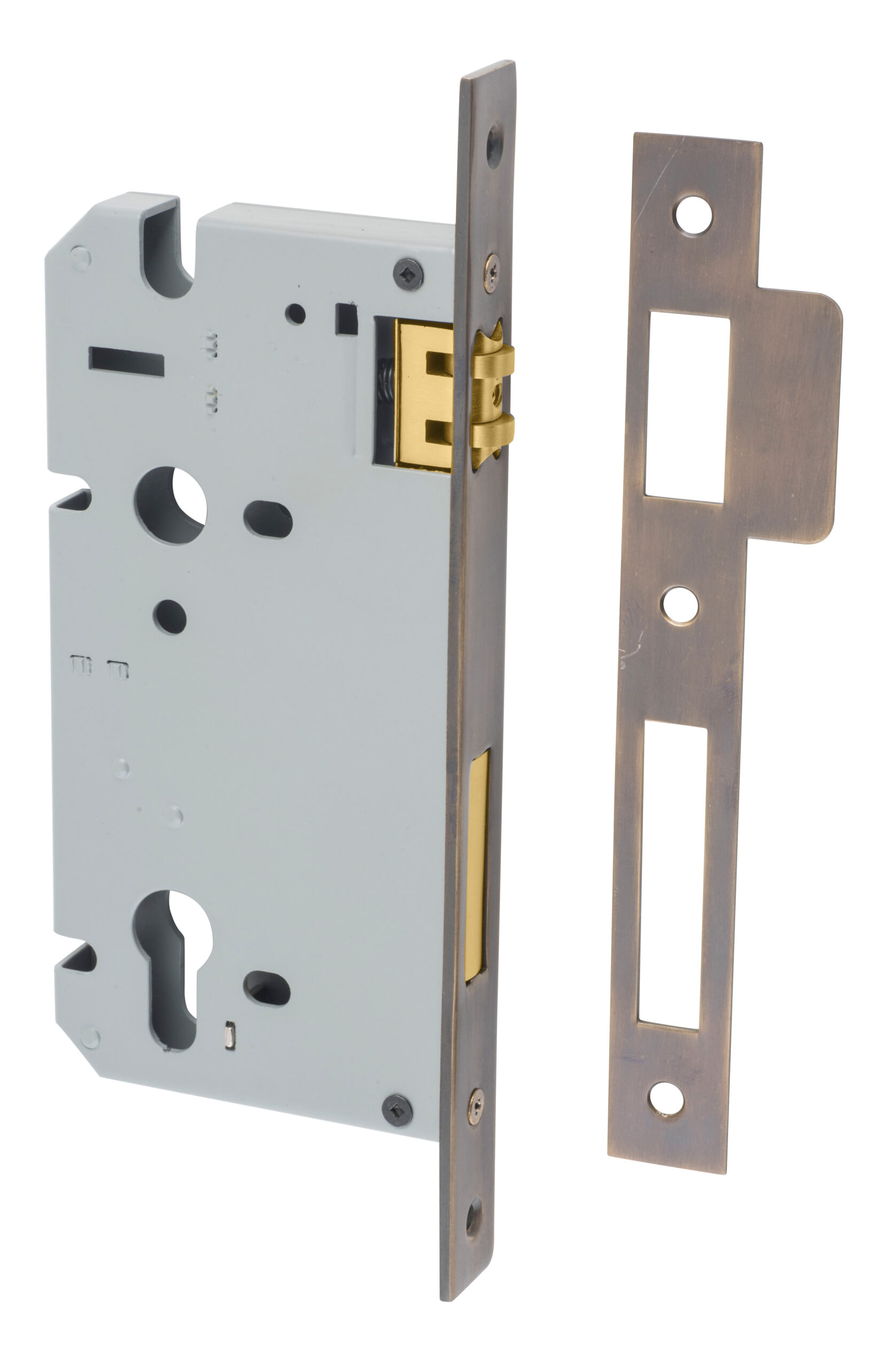 85mm Euro Roller Mortice Lock - 60mm Backset - Signature Brass - Iver