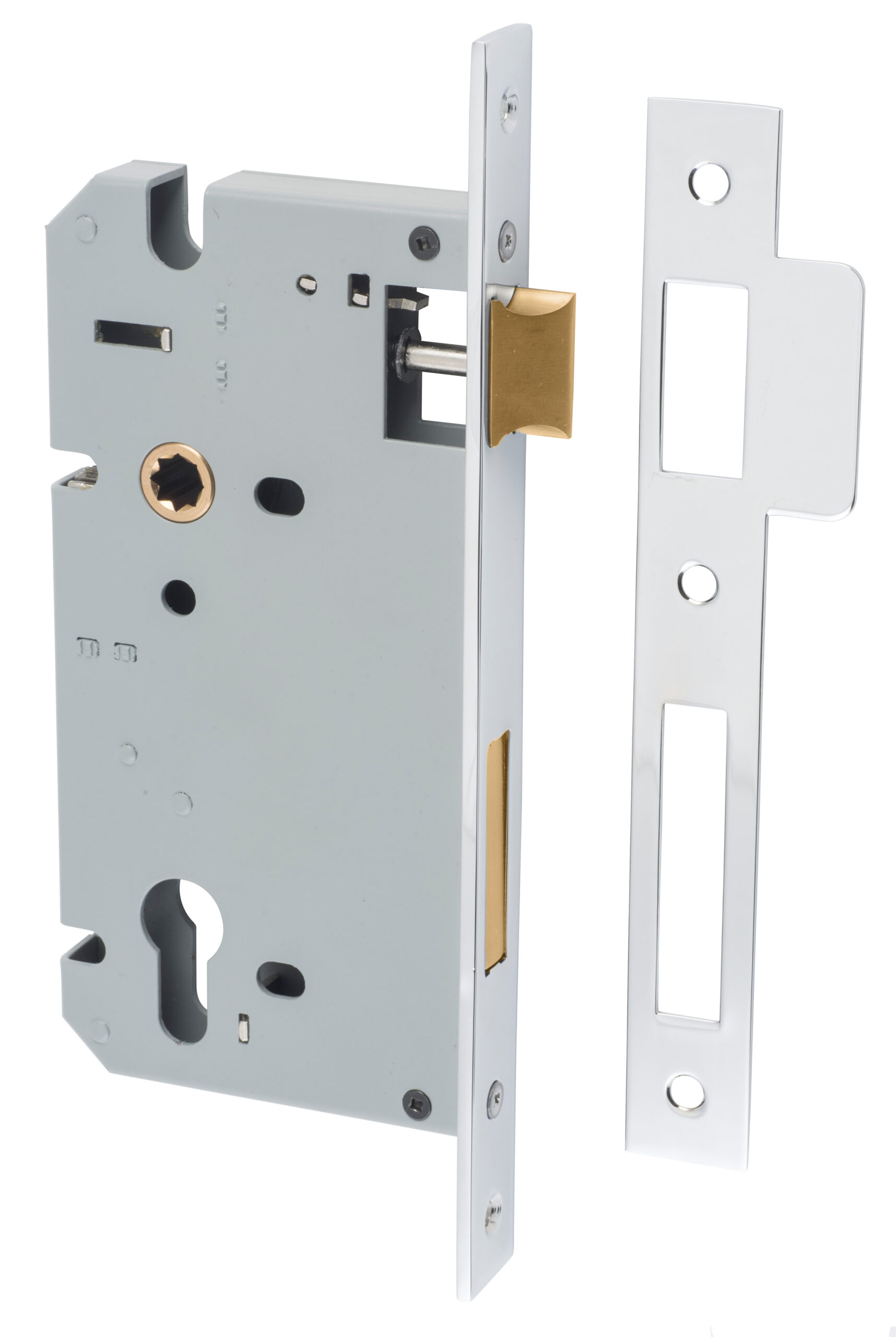 85mm Euro Mortice Locks - 60mm Backset - Polished Chrome - Iver
