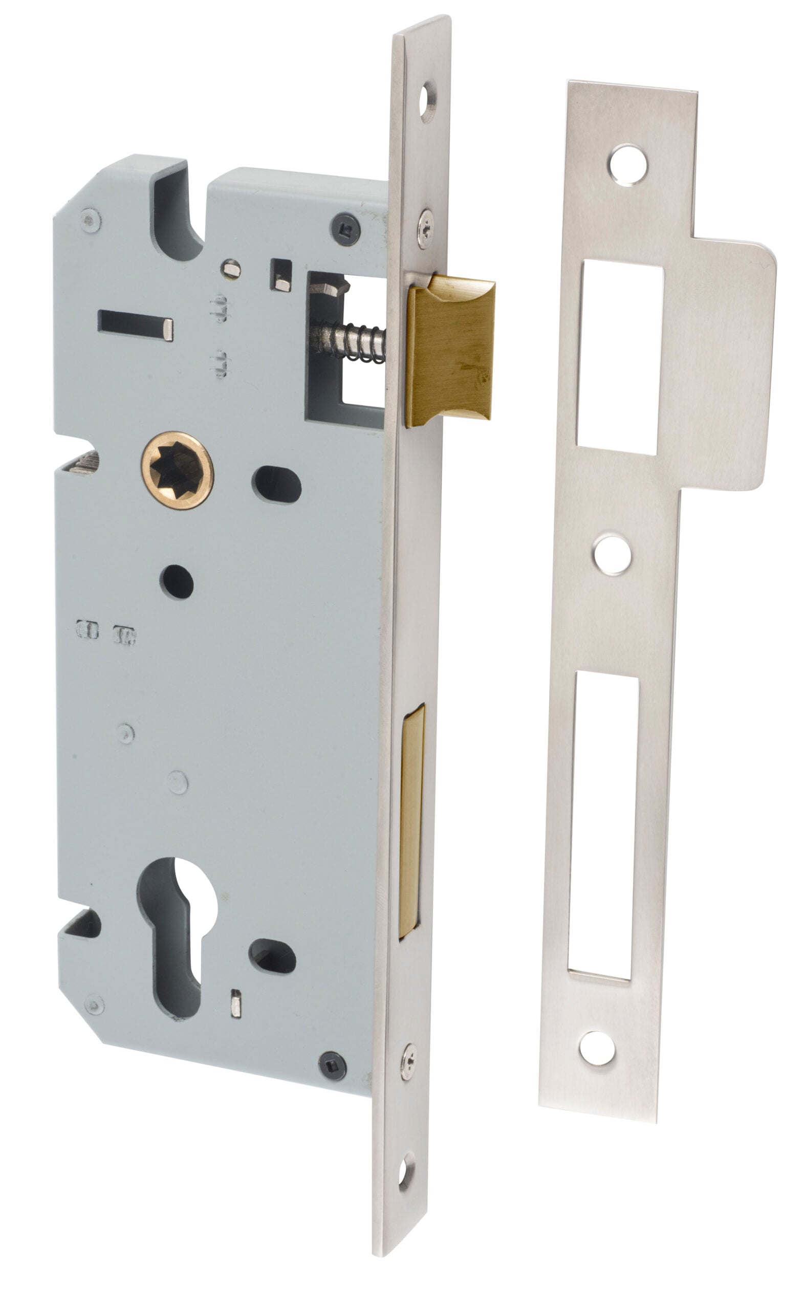 85mm Euro Mortice Locks - 45mm Backset - Satin Nickel - Iver