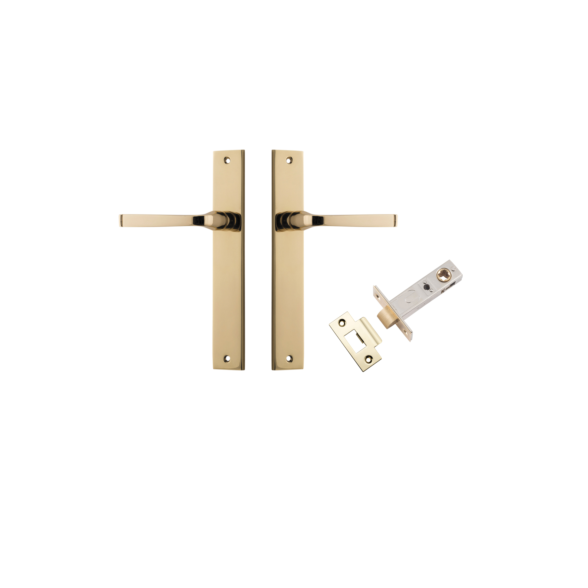 Annecy Lever - Rectangular Backplate Passage Kit - Polished Brass - Iver