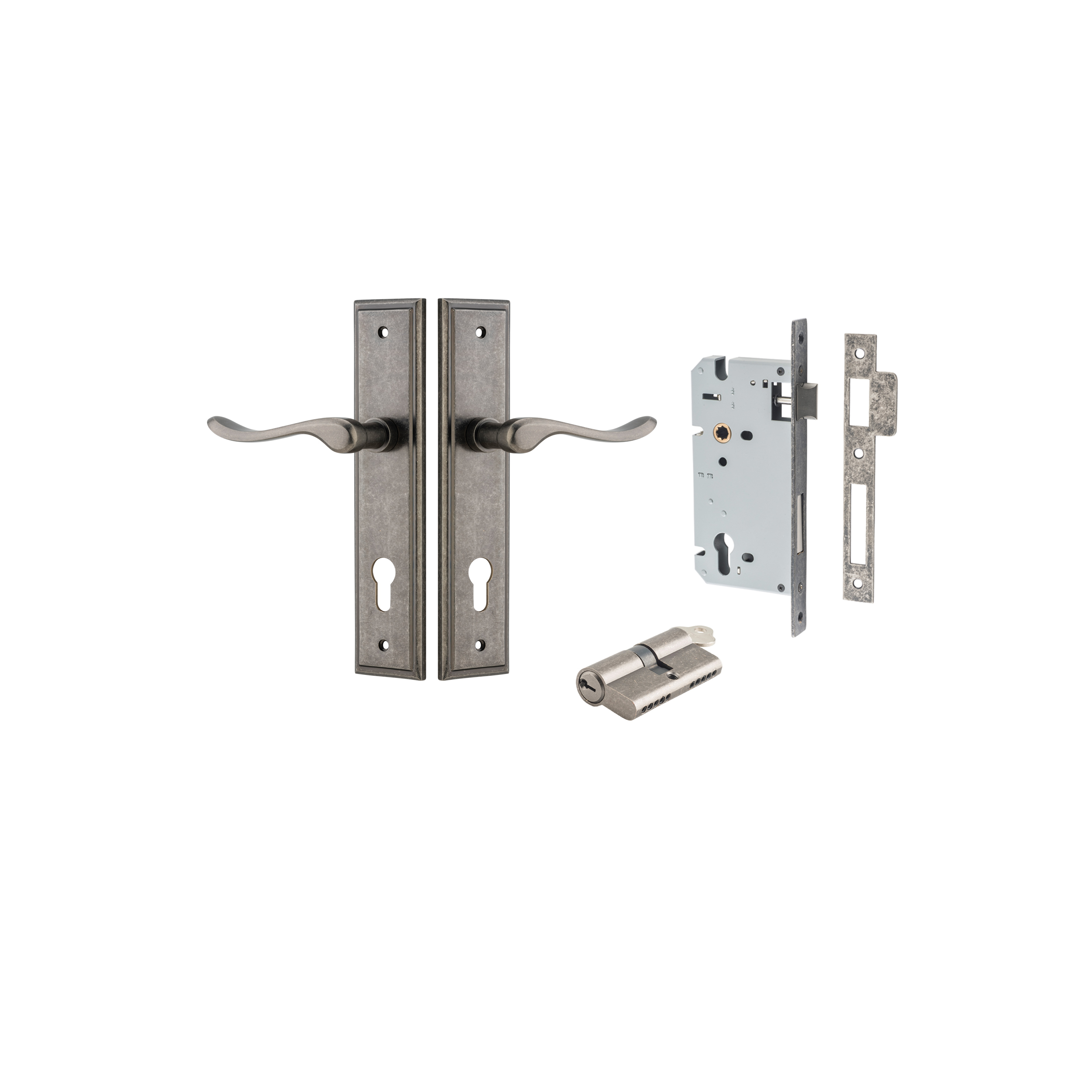 Stirling Lever - Stepped Backplate Entrance Kit with High Security Lock ...