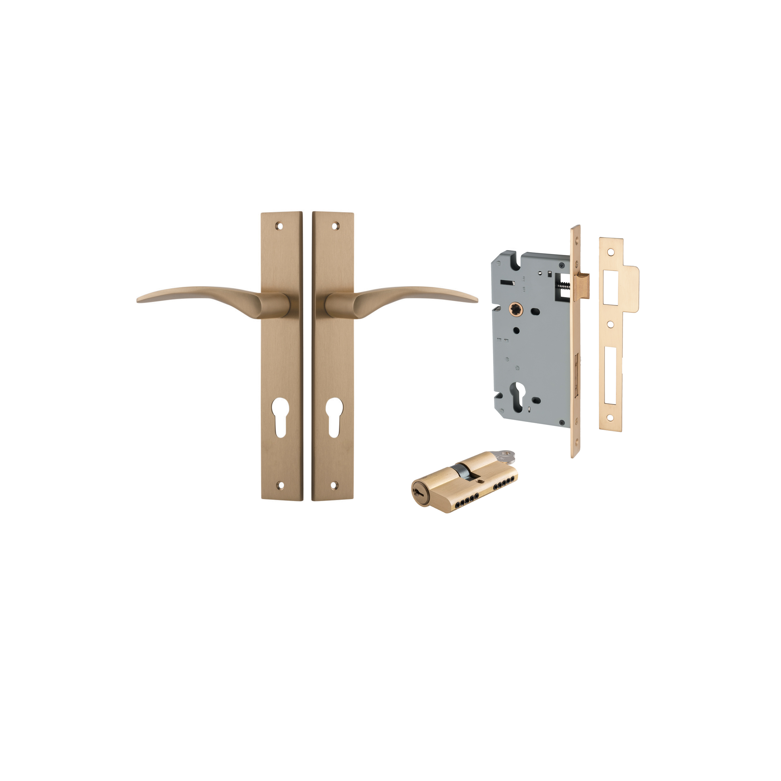 Oxford Lever - Rectangular Backplate Entrance Kit with High Security ...