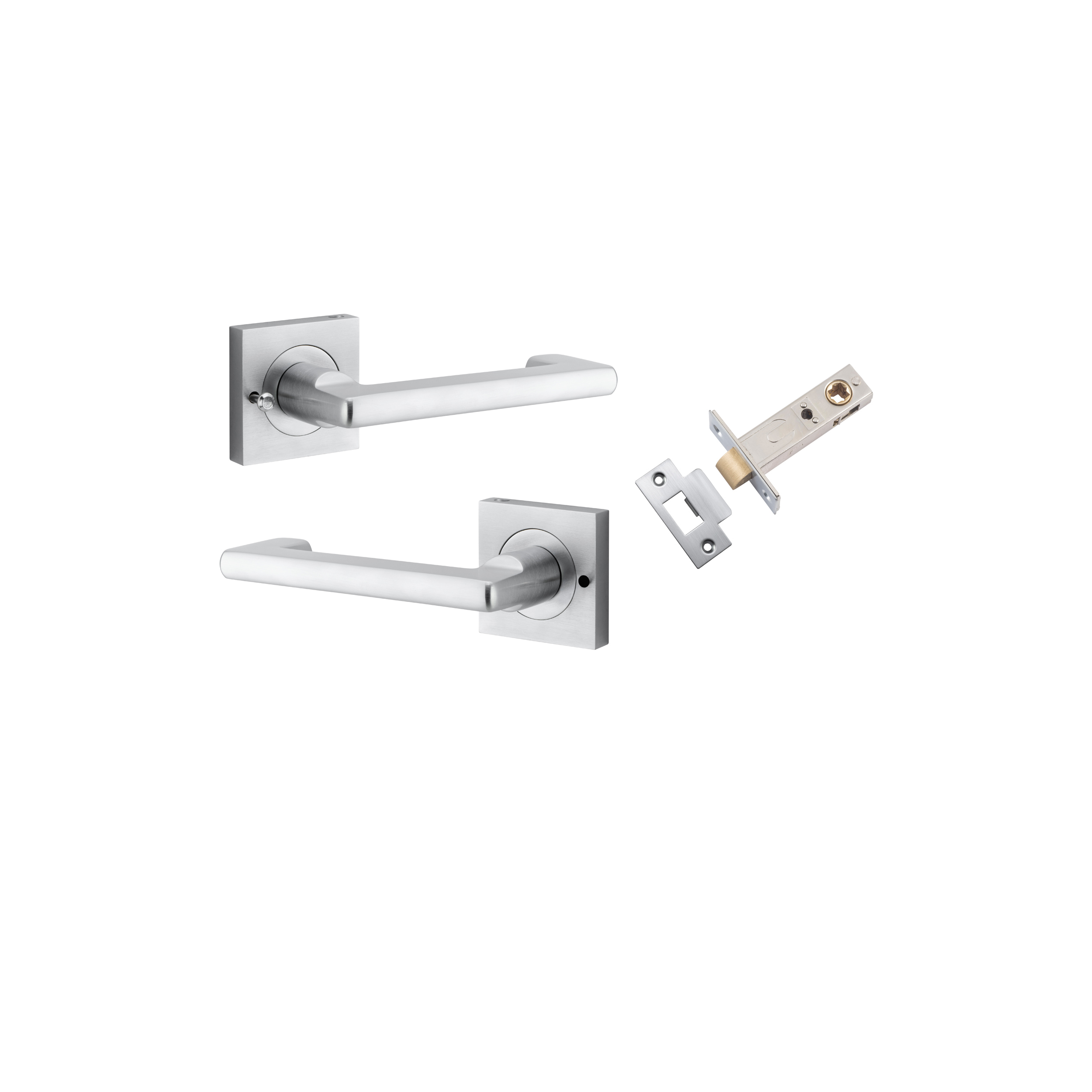 Baltimore Return Lever - Square Rose (Inbuilt Privacy) - Brushed Chrome ...