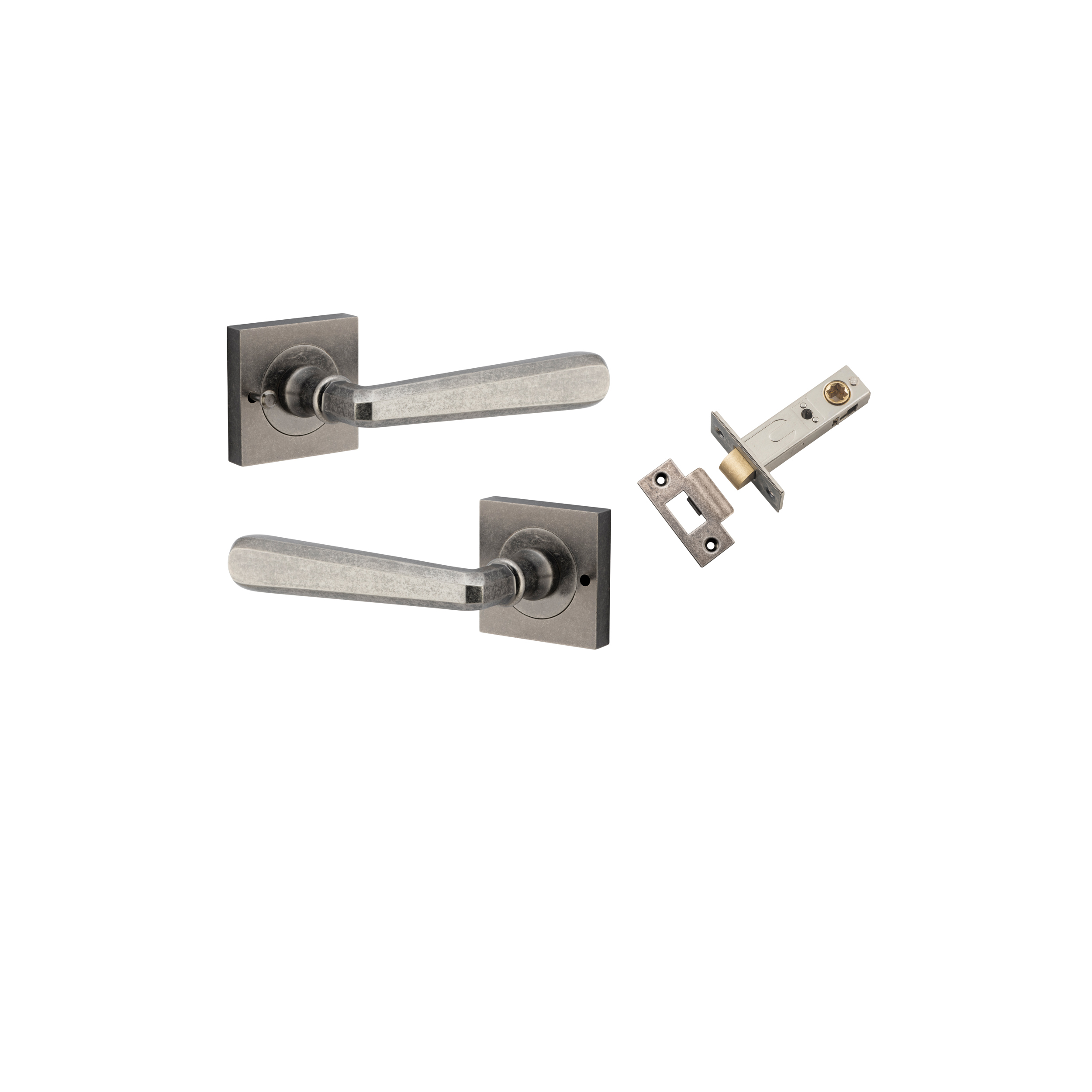 Copenhagen Lever - Square Rose (Inbuilt Privacy) - Distressed Nickel - Iver