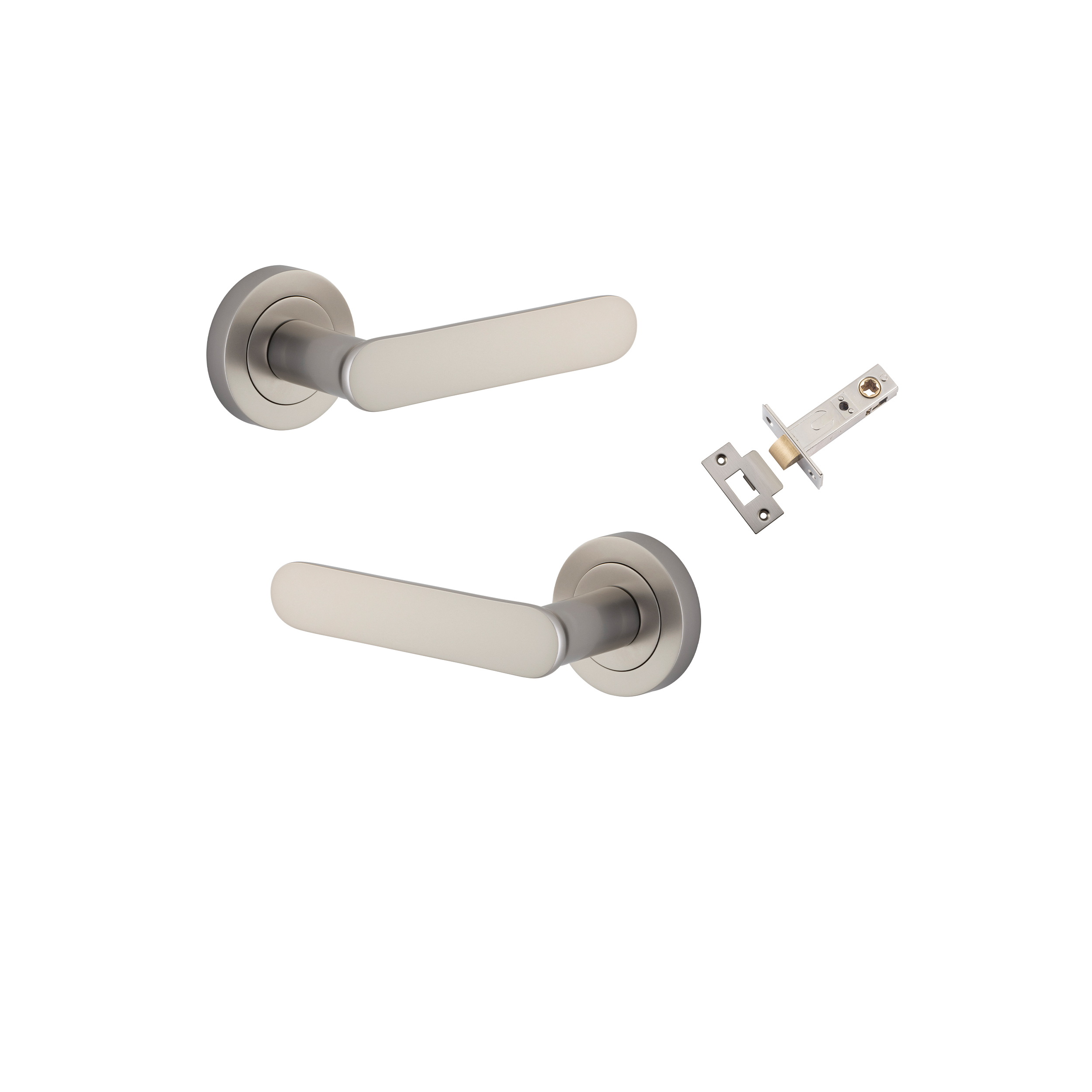 Bronte Lever - Round Rose Passage Kit - Satin Nickel - Iver