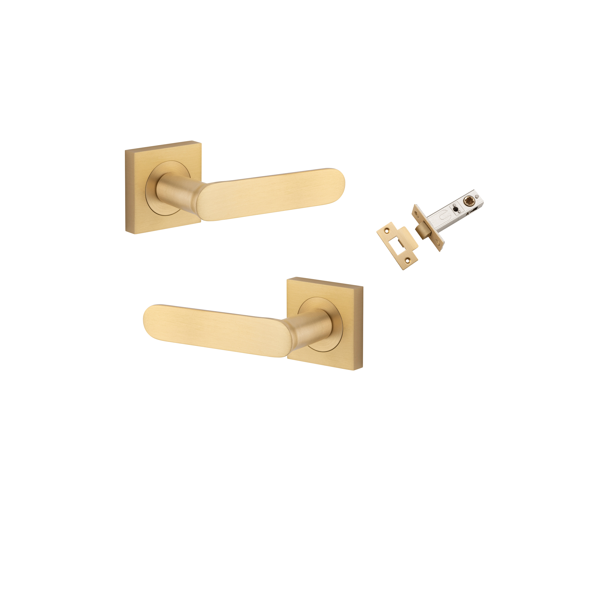 Bronte Lever - Square Rose Passage Kit - Brushed Brass - Iver