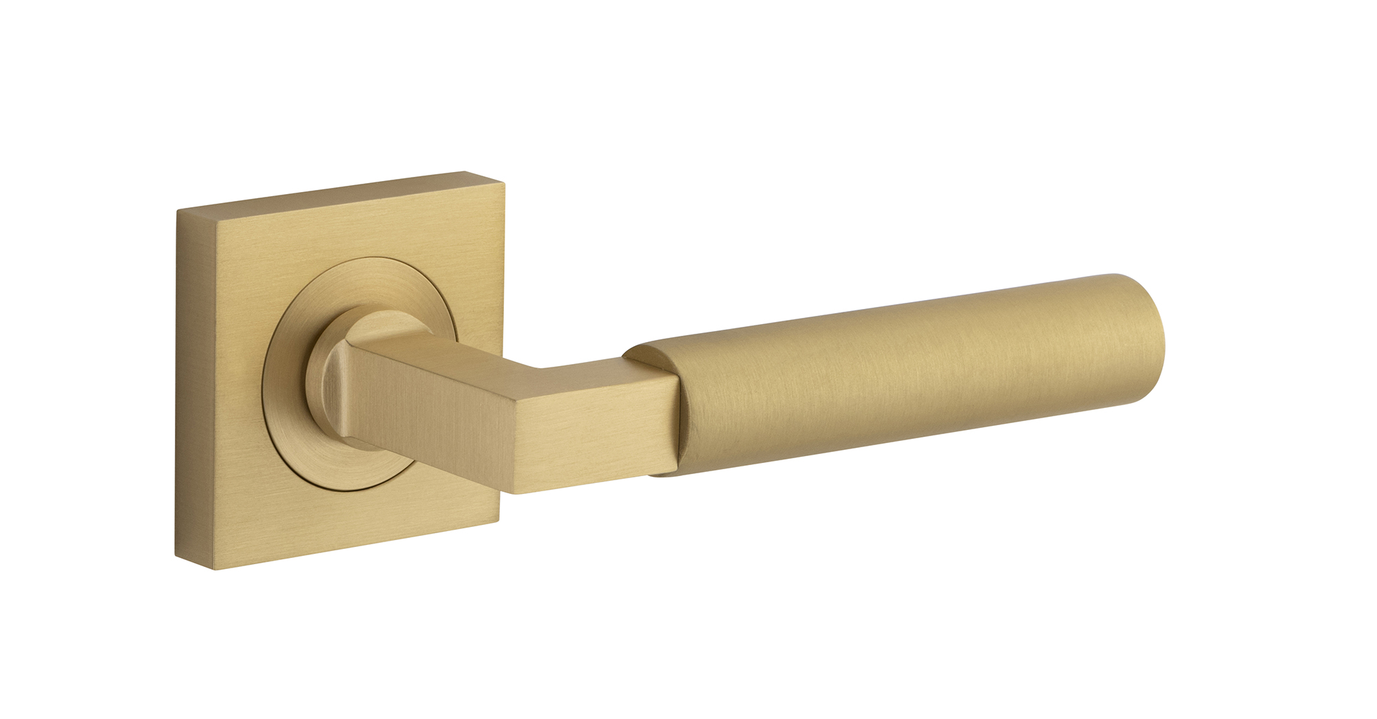 Berlin Lever - Square Rose (Passage) - Brushed Brass - Iver