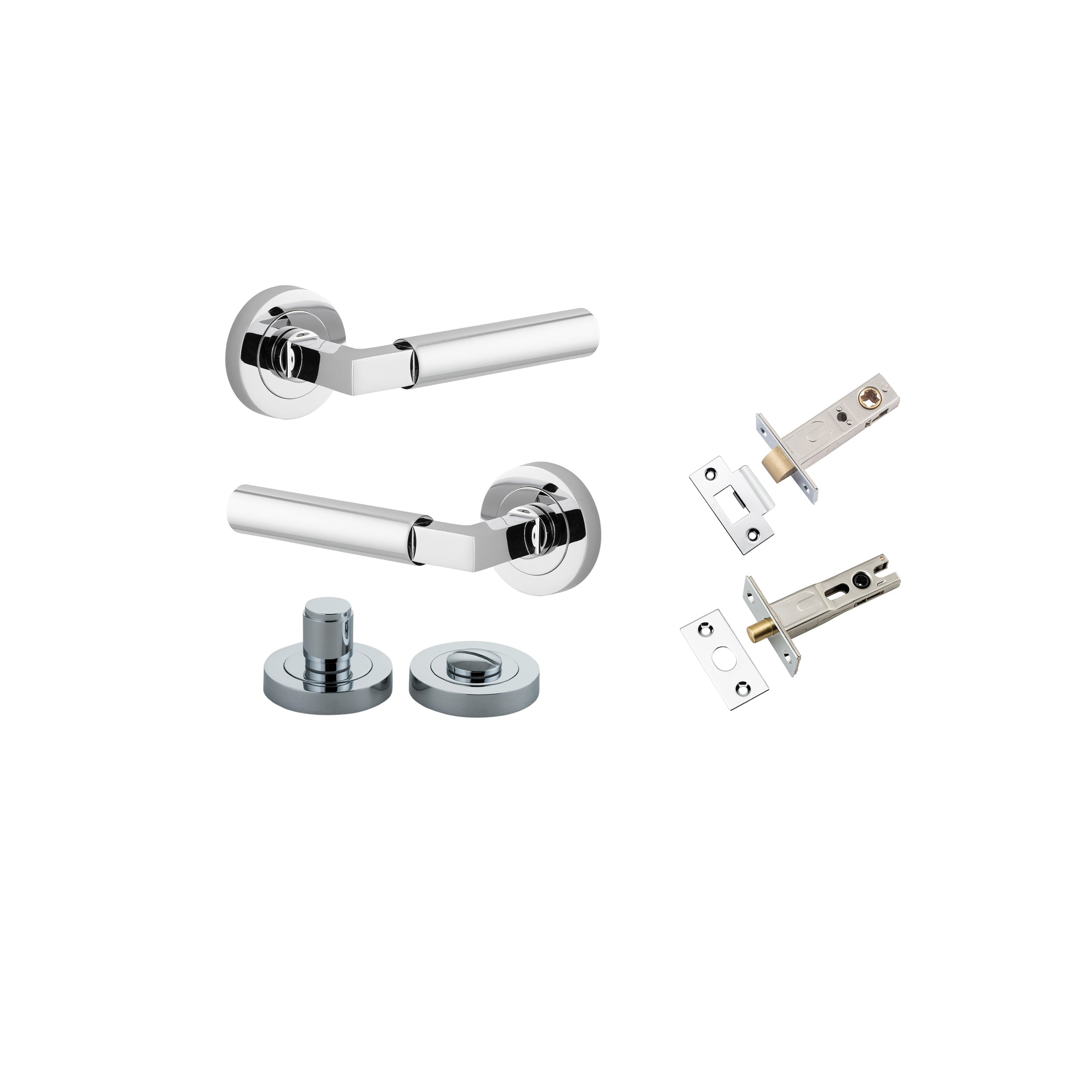 Berlin Lever - Round Rose Privacy Kit - Polished Chrome - Iver